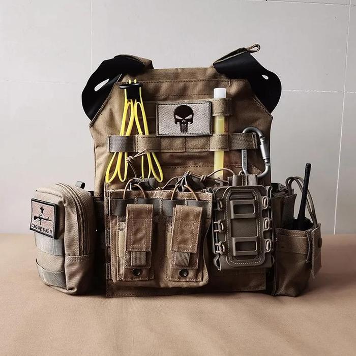 Jual TG001 Tan color JPC tactical vest vest vest suit real person CS field - Jakarta Pusat ...