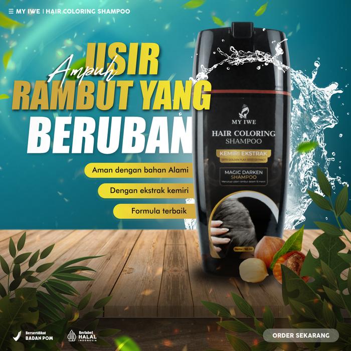 Jual NEW DARKEN MY IWE Shampo Original Black Penutup Uban By My Iwe ...