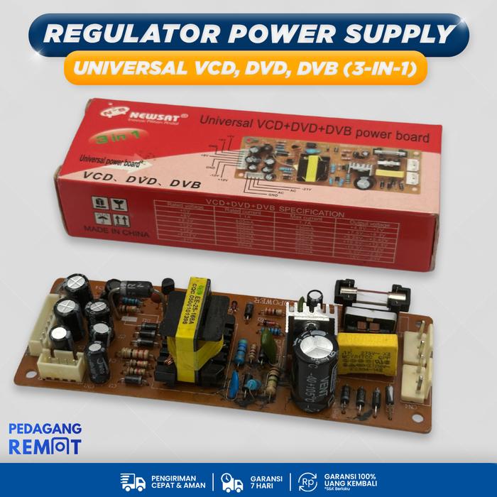 Promo Regulator Power Supply DVB VCD DVD / Power Board Universal 3 in 1 ...