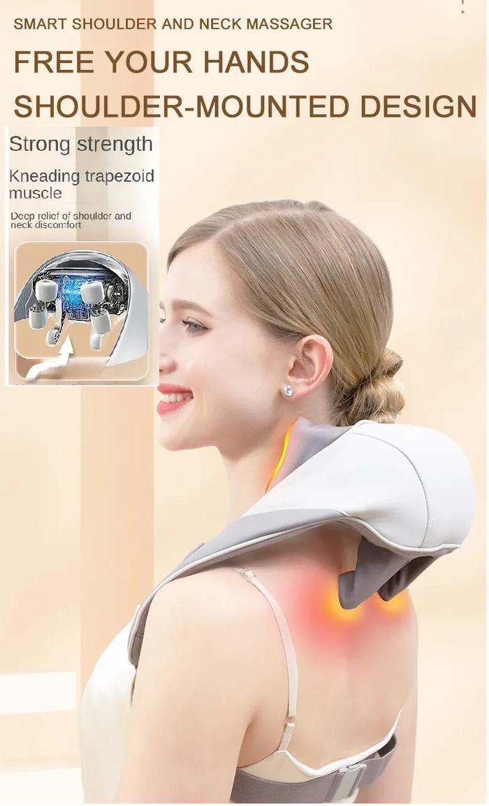 Jual Hot Compress Shoulder Kneading Neck And Back Shiatsu Massager ...