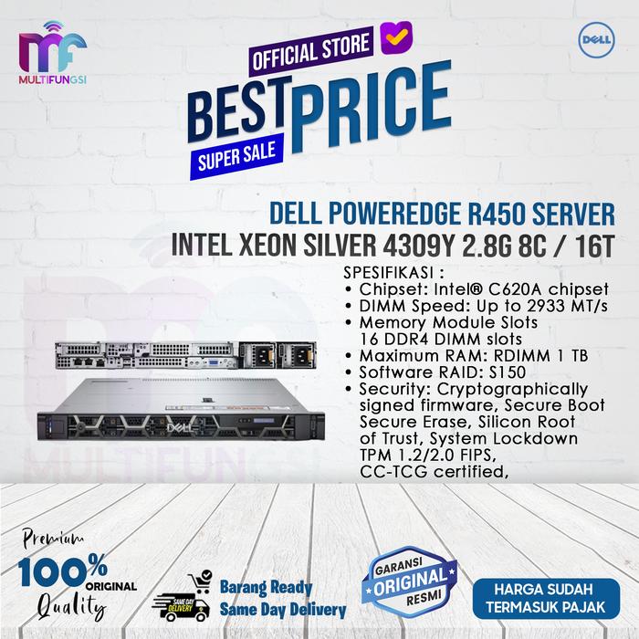 Promo DELL PowerEdge R450 Server / Intel Xeon Silver 4309Y 2.8G 8C ...