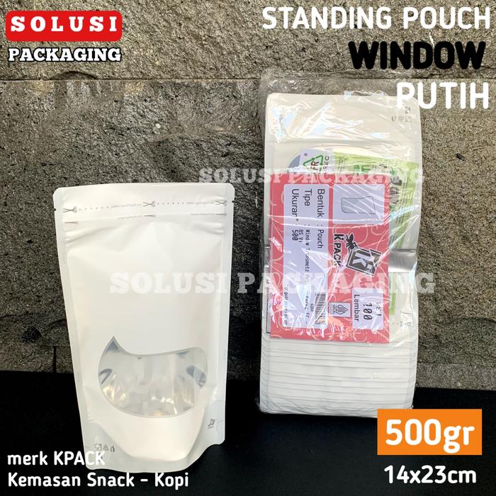 Jual KPACK 500Z STANDING POUCH WINDOW PUTIH 500g PLASTIK KLIP KEMASAN ...