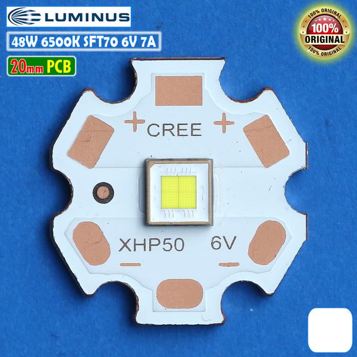 Jual Luminus 48W 20mm SFT70 Putih 6500K SFT-70 6V Mata LED Senter ...