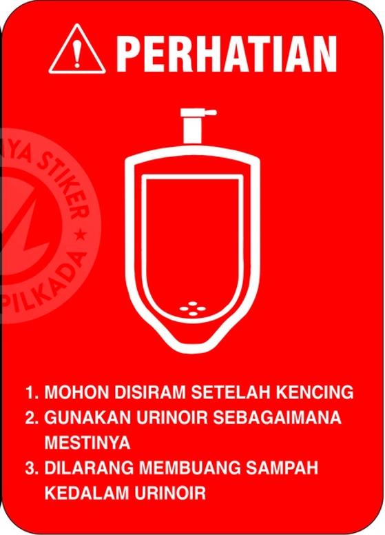 Jual STIKER VINYL KEBERSIHAN URINOIR (DIJUAL SATUAN) - Merah, A5 ...