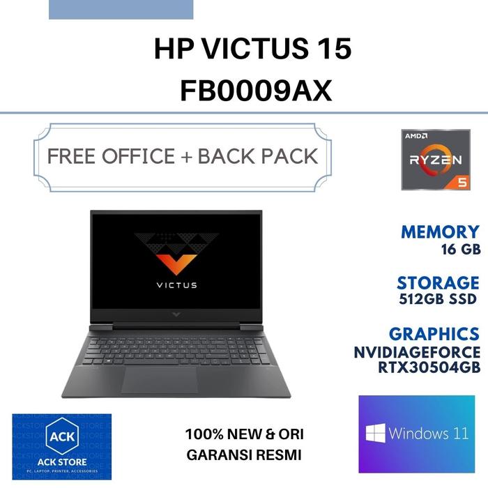 Jual HP Victus 15-FB0009AX R5-5600H / 16GB / 512GB / RTX3050 / Win11 ...