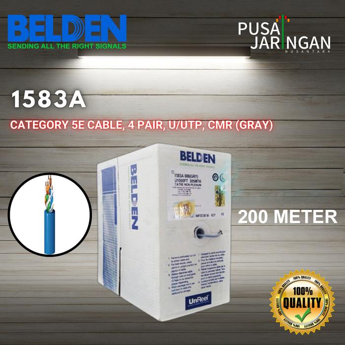 Jual BELDEN Cable UTP / Kabel UTP Cat-5E ORIGINAL (BL 1583A) 200 Meter ...