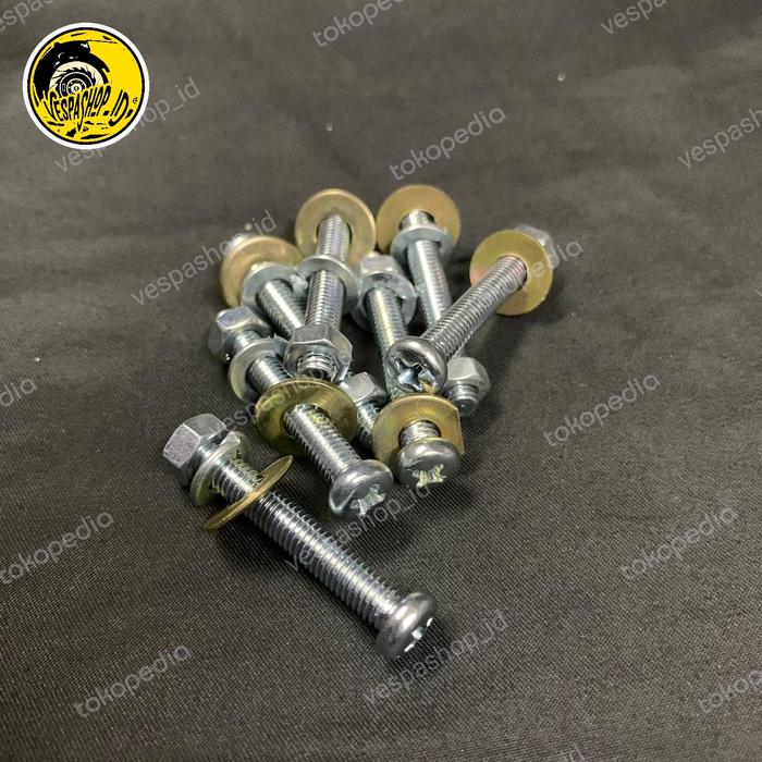 Jual Baut Box Laci Tengah Vespa PX Excel Exclusive Drat 8 Set 3.5 cm ...