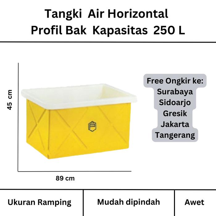 Jual Tangki Air Profil Tank Bak Persegi Kotak Terbuka 250 Liter Murah ...