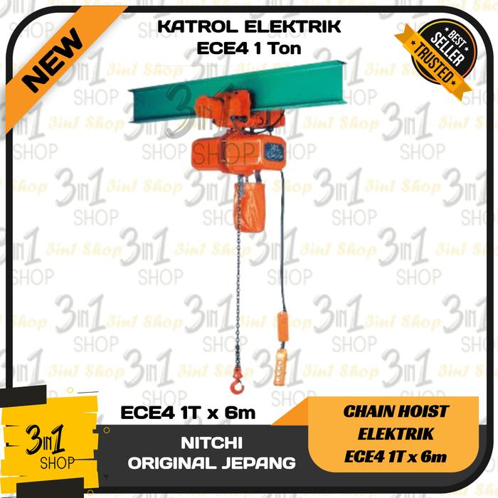 Jual Nitchi Elektrik Chain Hoist ECE4 1T x 6m Ori Japan Standart Duty ...