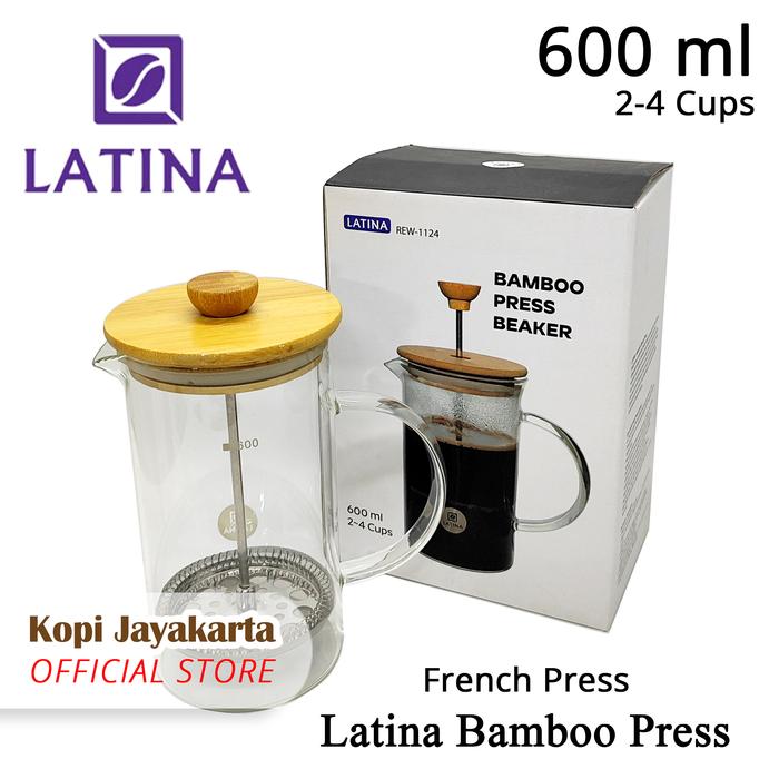 Jual Latina Bamboo Press Beaker French Press Coffee Maker 350 ml 600 ml ...