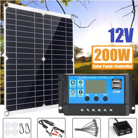 Jual Kit Panel Surya 200W 12V dengan 100A Pengontrol Pengisian Tenaga ...