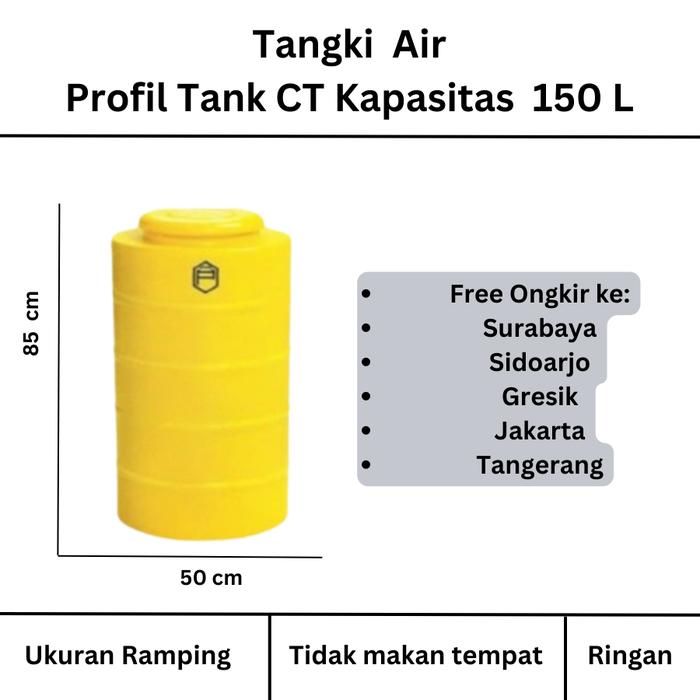 Jual Tandon Toren Tangki Air Profil Tank CT PE 150 Liter drum vertical ...