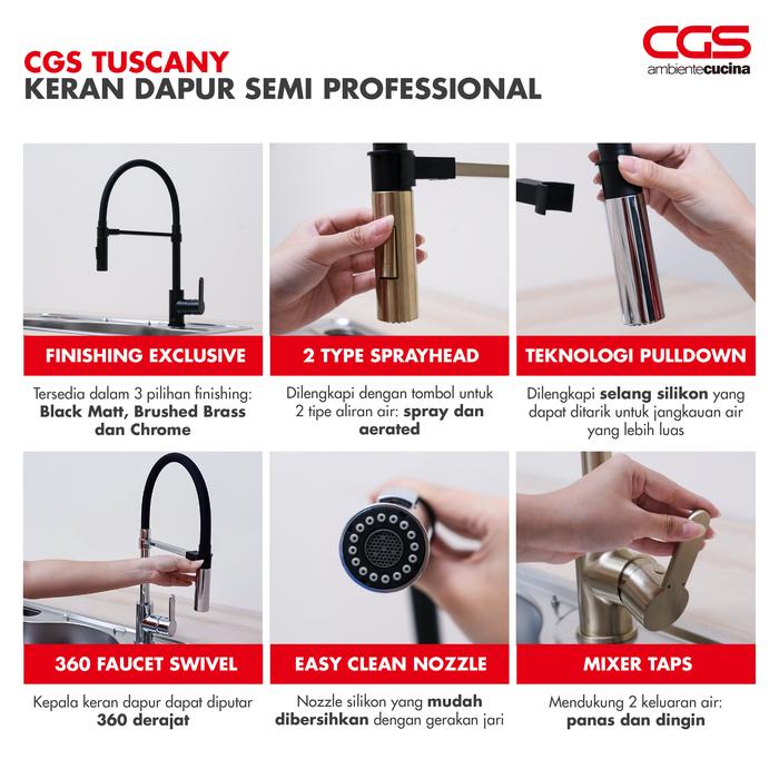 Jual Kran Air Dapur Cgs Tuscany Pull Down Mixer Taps Di Seller Rosaria ...