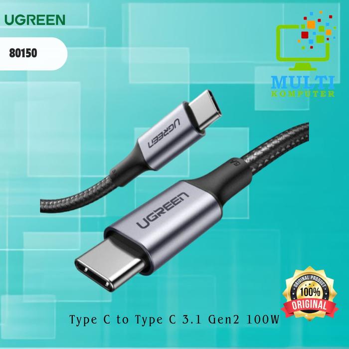 Jual UGREEN Kabel Type C to Type C 3.1 Gen2 100W 5A Video 4k 80150 ...