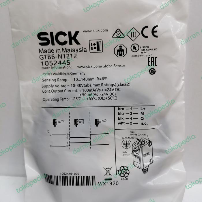 Jual photoelectric sensor sick GTB6-N1212 - Jakarta Barat - darren ...