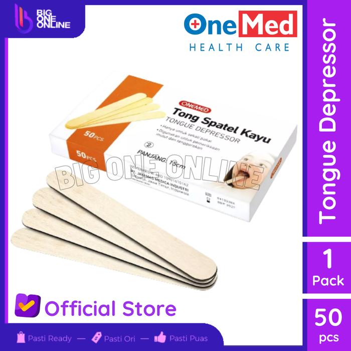 Promo OneMed Wooden Tongue Depressor, Tong Spatel Kayu, Spatula Lidah ...