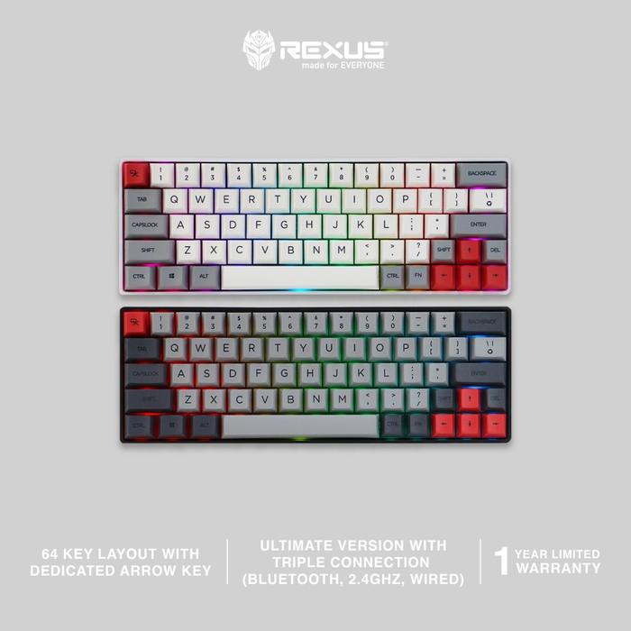Promo Rexus Daxa Keyboard Mecha M64 Ulti 3 CON GPRO JWK T1 - Putih ...