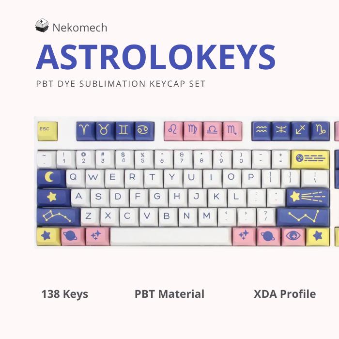 Promo Astrolokeys Keycaps PBT 138 Keys XDA Profile Keycap + Novelties ...