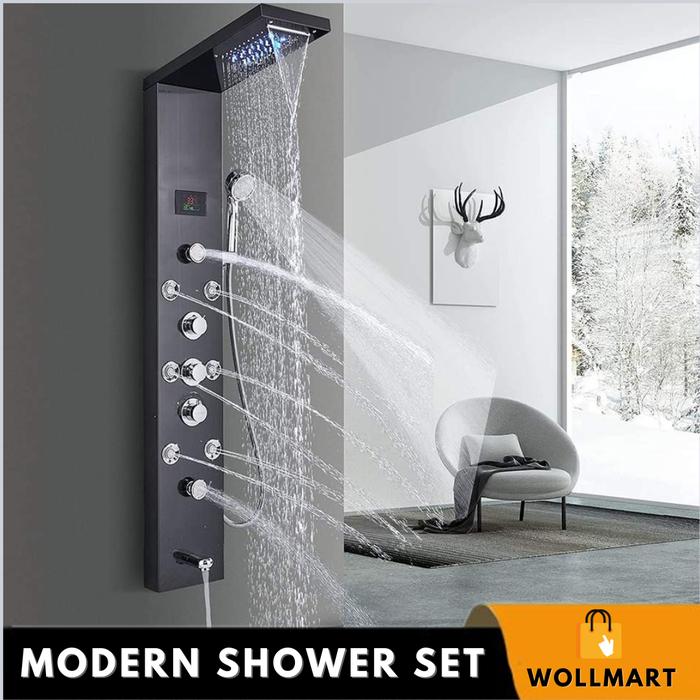 Promo LED Shower Set Shower Mandi Dinding Modern Wall Shower Panel ...