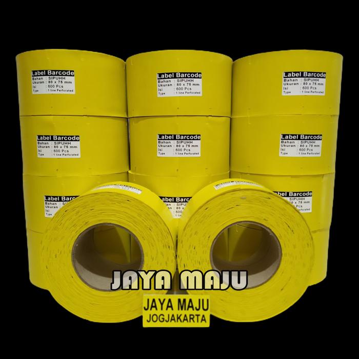 Promo LABEL BARCODE PVC 80 X 75 KUNING SIPUHH PERFORASI STANDARD ...