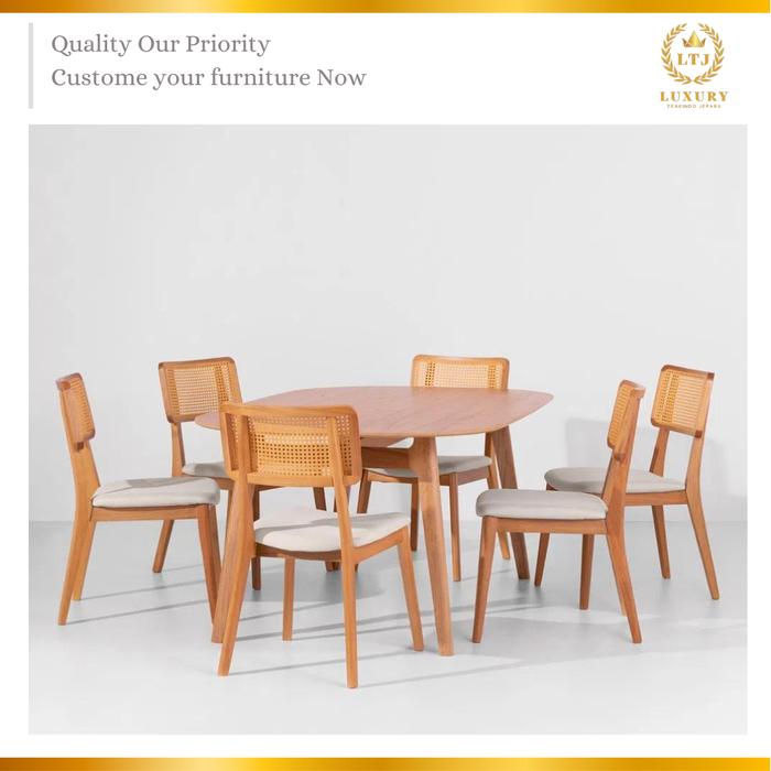 Jual Meja Makan Minimalis / Set Dining Table Minimalis Industrial 6 ...