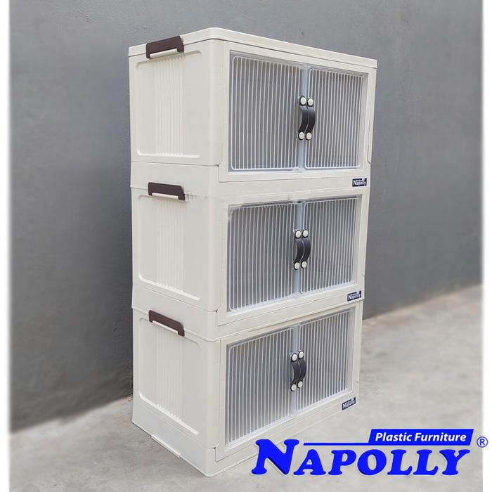Promo LEMARI PLASTIK POLIBOX TUMPUK SERBAGUNA SUSUN 3 Container Box ...