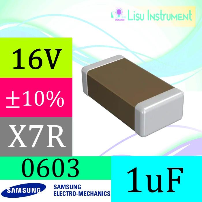 Jual 1uF ±10% 16V X7R 0603 1608(mm) SMD Capacitor Samsung ...