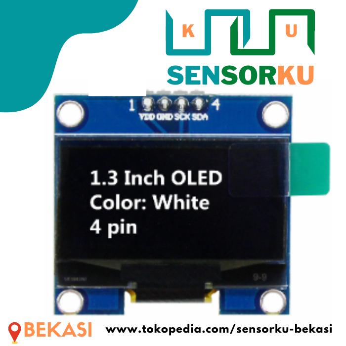 Jual Modul LCD Oled 1.3" inch Warna Putih LCD I2C 4 Pin (sudah solder ...