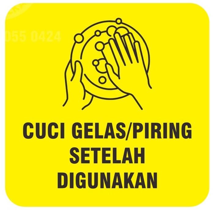 Jual STIKER VINYL CUCI PIRING SETELAH DIGUNAKAN - Kuning, S 15x15cm ...