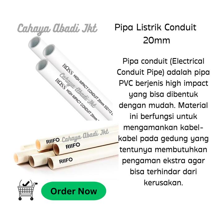 Jual PIPA LISTRIK / PIPA CONDUIT BOSS CLIPSAL 20MM 3METER - Jakarta ...