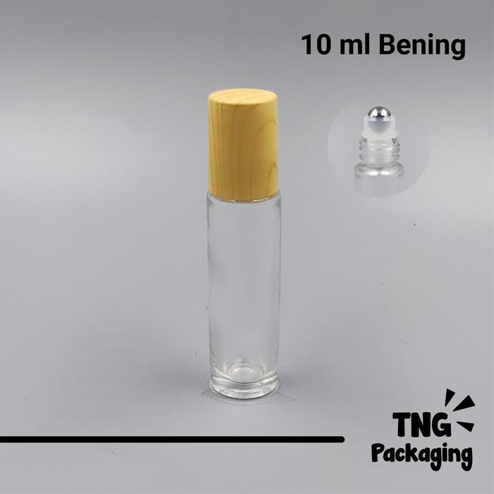 Jual Botol Kaca Roll On 10ml Botol Bening Transparan Rollon Stainless ...