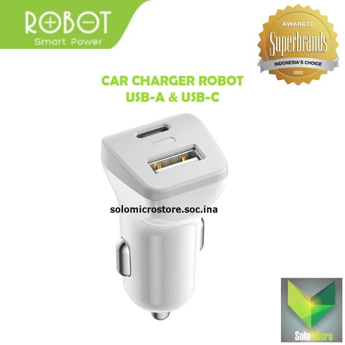 Jual Charger Cas Mobil Car ROBOT RT-C09 DUAL PORT Input Port Usb-A ...
