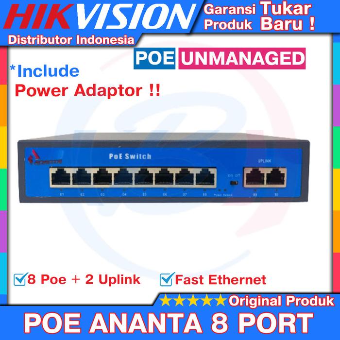 Jual Poe Switch Hub 8 Port 2 Uplink Unmanaged Fast Ethernet Original ...