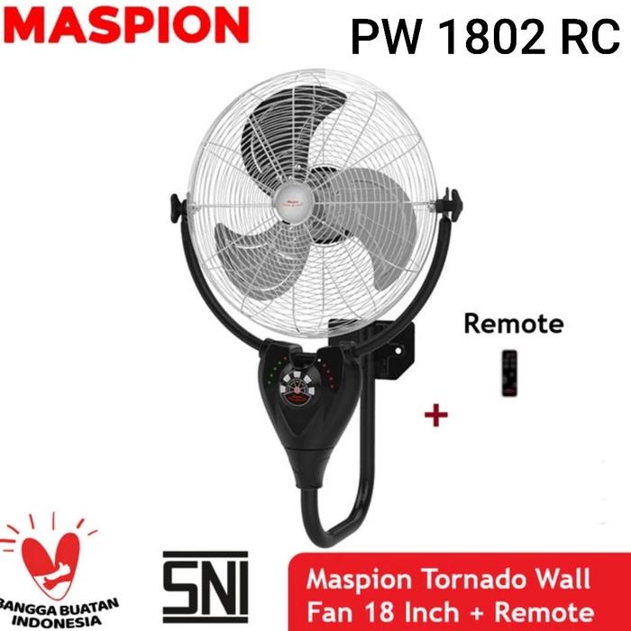 Jual MASPION : KIPAS ANGIN DINDING BESI REMOTE 18 " POWER FAN PW 1802 ...