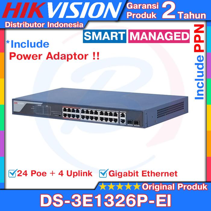 Jual Poe Switch 24 Port Hikvision DS-3E1326P-EI Smart Managed Fast Ethernet - Jakarta Barat ...