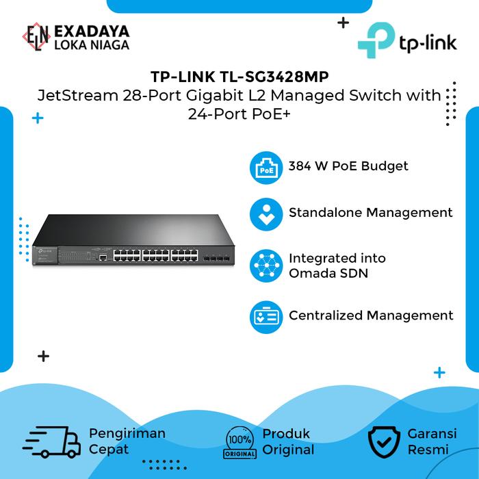 Jual TP-Link TL-SG3428MP Jetstream 24 Port PoE+ Gigabit L2+ Managed ...