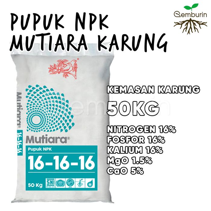 Jual Pupuk NPK Mutiara 16-16-16 Biru 50kg Kemasan Karung Pabrik Meroke ...