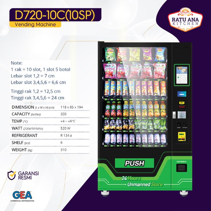 Jual GEA Vending Machine - Spiral System D720-10C(10SP) / D720 10C(10SP) - Jakarta Barat - RATU ...