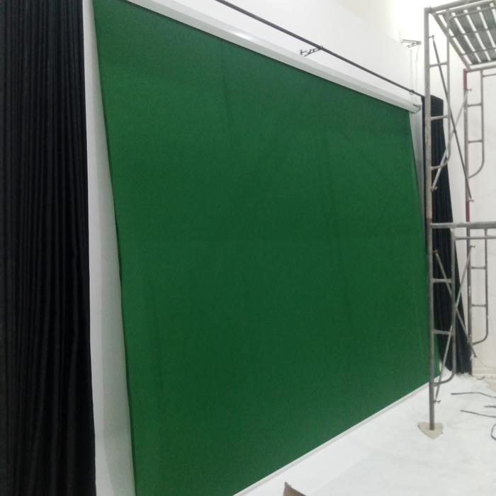 Promo Green screen motorized 240cm x 300cm elektrik green screen ...