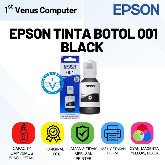 Jual TINTA BOTOL EPSON 001 CYAN / TINTA 001 YELLOW / TINTA 001 MAGENTA ...