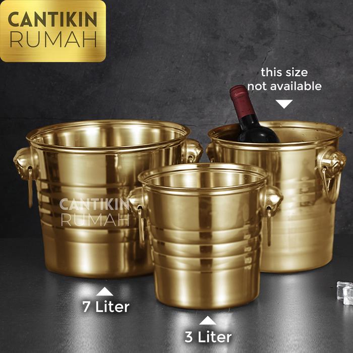 Promo ICE BUCKET EMBER ES JUMBO STAINLESS GOLD EMAS WINE CHAMPAGNE ...