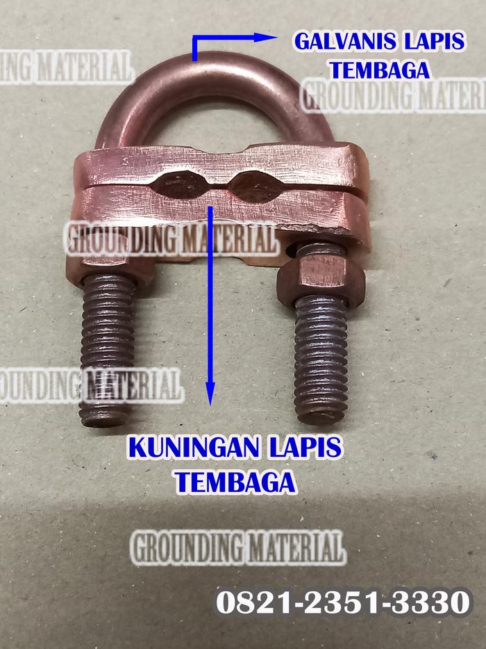 Jual Clamp Grounding 2 way/Clamp U Bolt 2 Jalur/ Clamp Rod ke Kabel 2 ...
