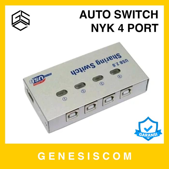 Jual Auto Switch USB Printer 4 Port NYK Sharing Switcher USB2.0 4 In 1 ...