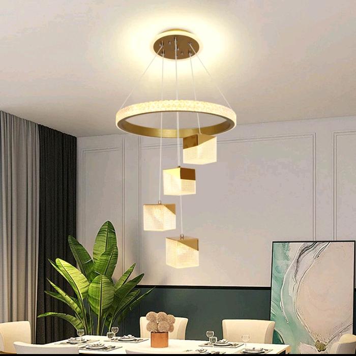 Promo Lampu gantung hias minimalis Gold modern led 3 cahaya hias ruang ...
