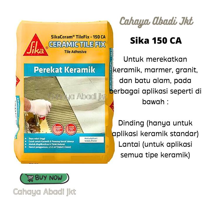 Jual SikaCeram 150CA Mortar Lem Perekat Keramik Lantai dinding 25 Kg ...