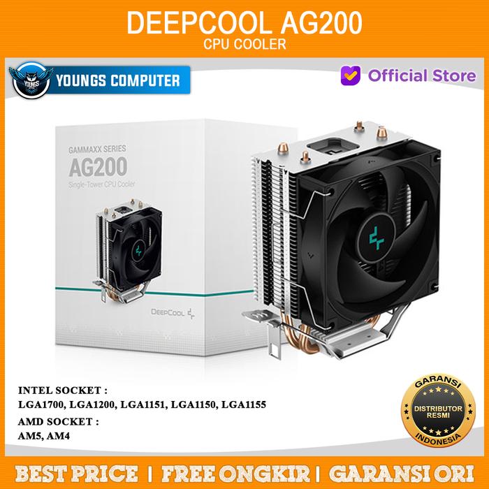 Jual CPU COOLER DEEPCOOL AG200 9.2cm | Compact Single Tower CPU Cooler - Kab. Sleman - YOUNGS ...