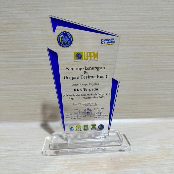 Jual plakat akrilik custom/plakat penghargaan/ucapan terima kasih/award ...