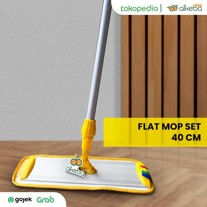 Jual Alat Pel Flat Mop Set 40 cm Complete (Tangkai + Frame + Kain ...