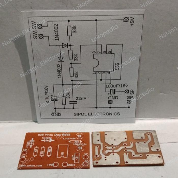 Jual 2855 papan jalur pcb sirkuit rangkaian bell bel pintu dua nada ...