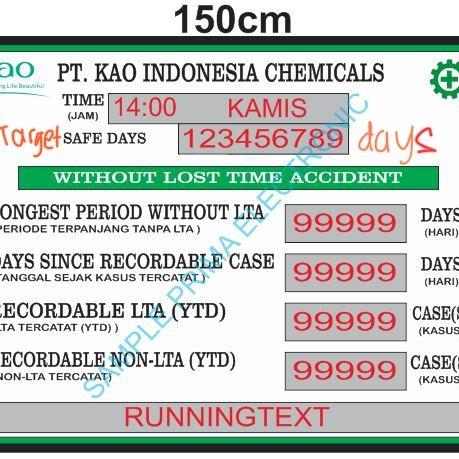 Jual HSE Board Digital 190x110 - Papan info aman Kecelakaan Kerja ...